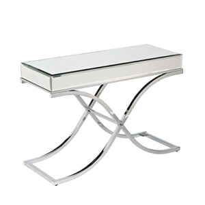 Ava Mirrored Console Table - Chrome