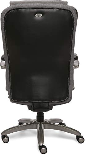 Serta Big and Tall Smart Executive Office ComfortCoils, Ergonomic Computer Chair with Layered Body Pillows, Big & Tall, Adjustable Height, Faux Leather, Black and Gray