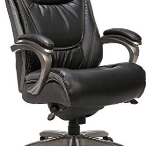 Serta Big and Tall Smart Executive Office ComfortCoils, Ergonomic Computer Chair with Layered Body Pillows, Big & Tall, Adjustable Height, Faux Leather, Black and Gray