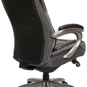 Serta Big and Tall Smart Executive Office ComfortCoils, Ergonomic Computer Chair with Layered Body Pillows, Big & Tall, Adjustable Height, Faux Leather, Black and Gray