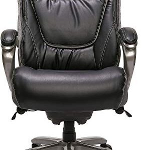 Serta Big and Tall Smart Executive Office ComfortCoils, Ergonomic Computer Chair with Layered Body Pillows, Big & Tall, Adjustable Height, Faux Leather, Black and Gray