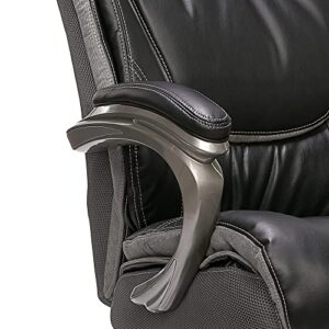 Serta Big and Tall Smart Executive Office ComfortCoils, Ergonomic Computer Chair with Layered Body Pillows, Big & Tall, Adjustable Height, Faux Leather, Black and Gray