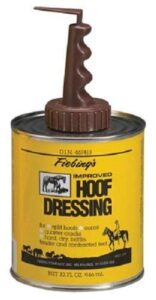 fiebing's improved hoof dressing oil conditioner for horses split hooves, corns, and cracks