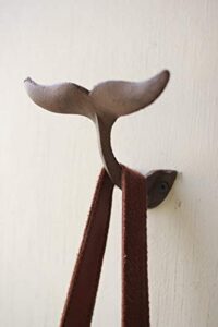 title: kalalou cxx2818k cast iron whale tail wall hook, 4 inch tall