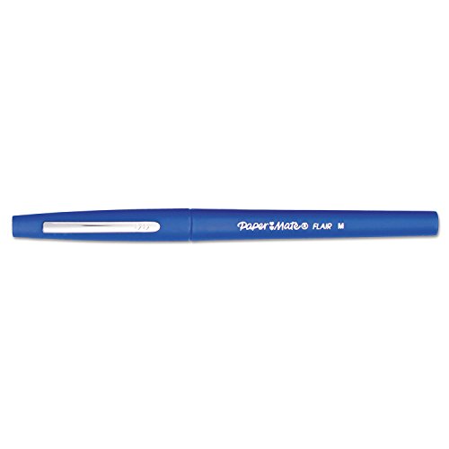 Paper Mate 8410152 Flair Medium Felt Tip Stick Pen, Blue Ink, 7Mm, Dozen