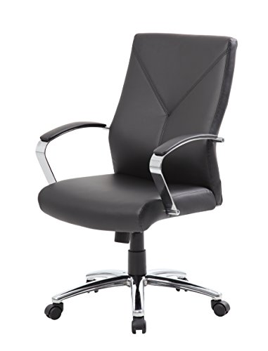 Boss Office Products LeatherPlus Executive Chair in Black