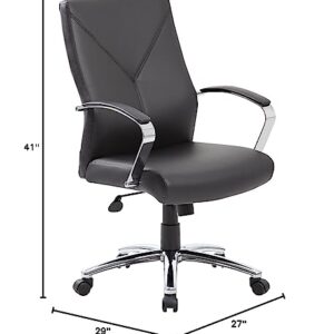 Boss Office Products LeatherPlus Executive Chair in Black