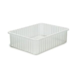 clear dividable storage box 22.5"l x 17.5"w x 6"h