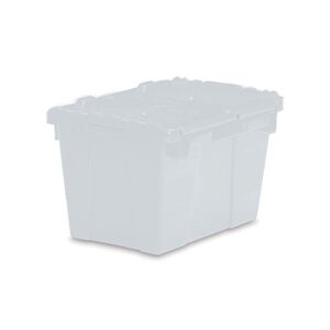 ceilblue storage tote small with lid 15.2" l x 10.9" w x 9.7" h - semi clear