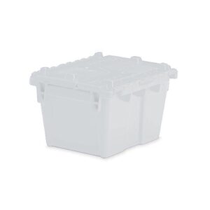 ceilblue large storage tote with lid 21.8" l x 15.2" w x 12.9" h - semi clear