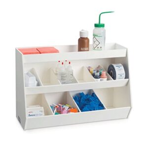 ceilblue fixed compartment bench bin 10 bins and 1 shelf 24" w x 10.8" d x 16" h