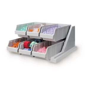 tiered organizer bin system 6-bin 20.13"w x 17.25"d x 9.25"h