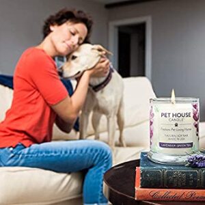 One Fur All - 100% Natural Plant-Based Wax Candle, 30+ Fragrances - Pet Odor Eliminator, Appx 60 Hours Burn Time, Scented Jar Candles – Pet House Candle, (Pack of 1, Lavender Green Tea)