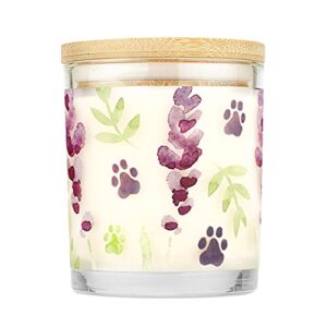 One Fur All - 100% Natural Plant-Based Wax Candle, 30+ Fragrances - Pet Odor Eliminator, Appx 60 Hours Burn Time, Scented Jar Candles – Pet House Candle, (Pack of 1, Lavender Green Tea)