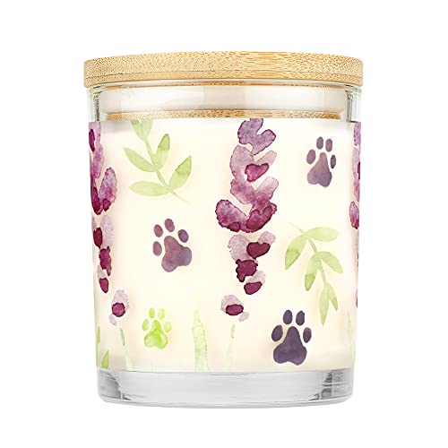 One Fur All - 100% Natural Plant-Based Wax Candle, 30+ Fragrances - Pet Odor Eliminator, Appx 60 Hours Burn Time, Scented Jar Candles – Pet House Candle, (Pack of 1, Lavender Green Tea)