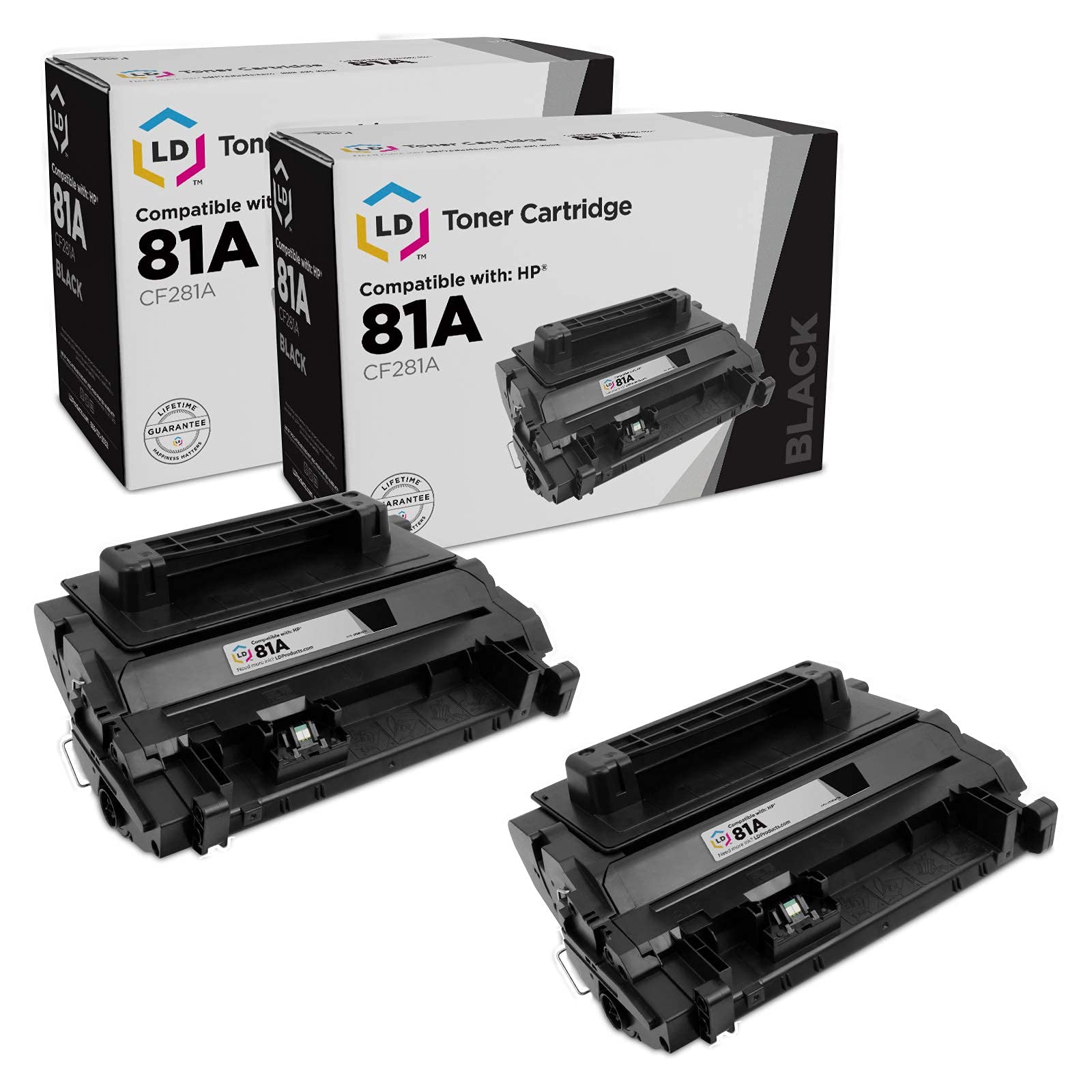 LD Products Compatible HP 81A CF281A Toner Cartridge Replacement for Laserjet Enterprise Flow MFP M630z M604dn M604n M605dh M605dn M605n M605x M606dn M606x M630dn M630f M630h M630 (Black, 2-Pack)