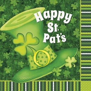 unique happy st. patrick luncheon paper napkins, 6.5" x 6.5"