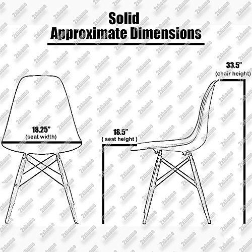 2xhome DSW Molded Plastic Shell Bedroom Dining Side Ray Chair with Brown Wood Eiffel Dowel-Legs Base Nature Legs Black