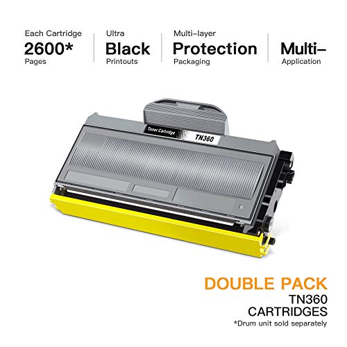 E-Z Ink(TM Compatible Toner Cartridge Replacement for Brother TN330 TN360 TN-330 TN-360 High Yield Compatible with DCP-7040 DCP-7030 MFC-7840W HL-2140 MFC-7340 MFC-7440N HL-2170W HL-2150N (2 Black)