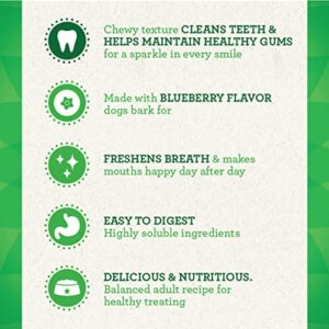 GREENIES TEENIE Natural Dog Dental Care Chews Oral Health Dog Treats Blueberry Flavor, 12 oz. Pack (43 Treats)