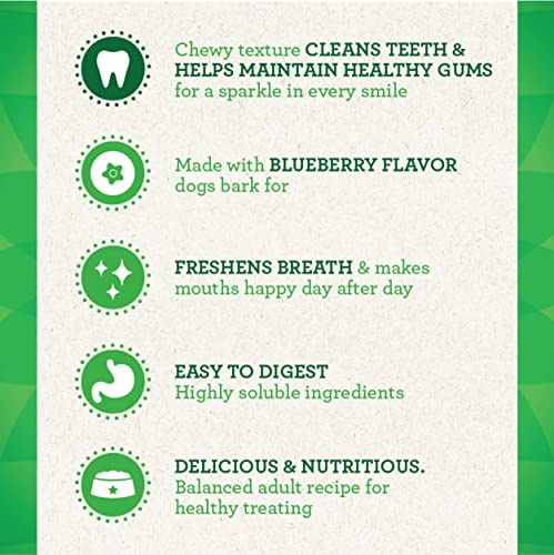 GREENIES TEENIE Natural Dog Dental Care Chews Oral Health Dog Treats Blueberry Flavor, 12 oz. Pack (43 Treats)