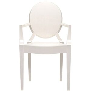 2xhome Ghost Arm Side Chair, White