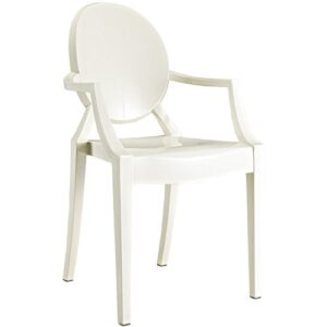 2xhome Ghost Arm Side Chair, White