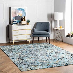 nuloom taunya area rug, 5x7, aqua