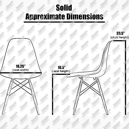 2xhome Eiffel Mid Century Modern Dining Side Chair with Black Wood Legs, White