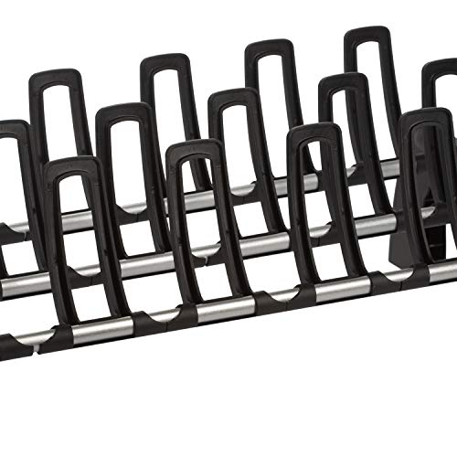 Organize It All 9 Pair Floor Shoe Rack | Storage and Organization | Great For Bedroom | Entryway | Closet | Compact Design | Black