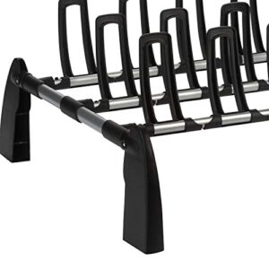 Organize It All 9 Pair Floor Shoe Rack | Storage and Organization | Great For Bedroom | Entryway | Closet | Compact Design | Black