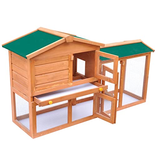 vidaXL 55" Deluxe Wooden Chicken Coop Hen House Rabbit Wood Hutch Poultry Cage Habitat