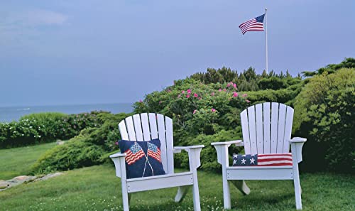 Chandler 4 Corners Artist-Designed Stars and Stripes Hand-Hooked Wool Decorative Throw Pillow (8” x 24”) 4th of July Pillow for Couches & Beds - Easy Care, Low Maintenance - Veteran, Patriotic Pillow