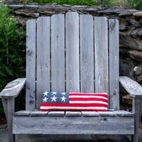 Chandler 4 Corners Artist-Designed Stars and Stripes Hand-Hooked Wool Decorative Throw Pillow (8” x 24”) 4th of July Pillow for Couches & Beds - Easy Care, Low Maintenance - Veteran, Patriotic Pillow