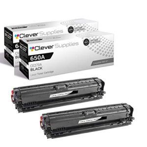 cs compatible toner cartridge replacement for hp enterprise m750dn ce270a black hp 650a color laserjet cp5520 cp5520dn cp5520n enterprise m750 cp5520dn m750dn cp5520n 2 set