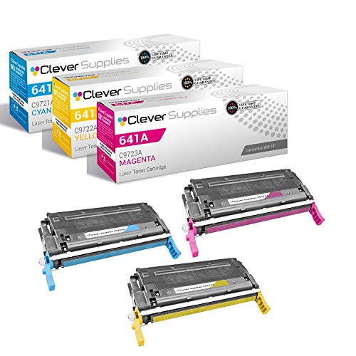 CS Compatible Toner Cartridge Replacement for HP 4650 C9721A Cyan C9722A Yellow C9723A Magenta HP 641A Color Laserjet 4600N 4600DN 4600DTN 4600HDN 4610N 4650 4650N 4650DN 4650DTN 4650HDN 3 Color Set