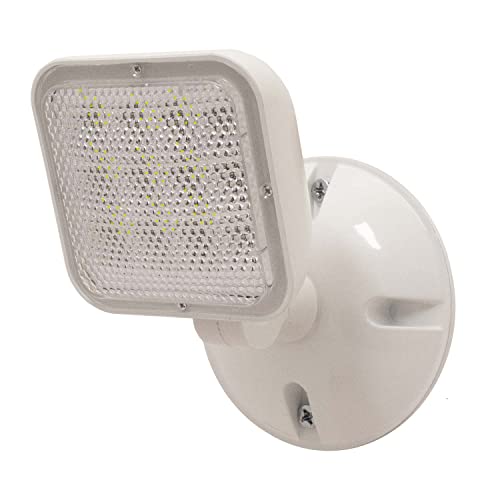 LFI Lights | Multi Volt Remote Head LED Emergency Light | One Adjustable Square Head | White Housing | Weather Proof | 3V-9.6V Range | RHB-WPL-SH-MV