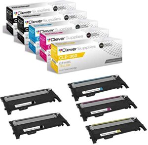 cs compatible toner cartridge replacement for samsung clp 360 clt-k406s black clt-c406s cyan clt-y406s yellow clt-m406s magenta clp-360 363 365w 366w 367w 368 3302 3303fw 3305fw 3306w 5 color set