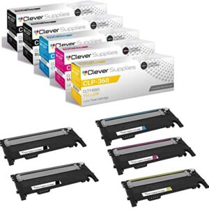 CS Compatible Toner Cartridge Replacement for Samsung CLP 360 CLT-K406S Black CLT-C406S Cyan CLT-Y406S Yellow CLT-M406S Magenta CLP-360 363 365W 366W 367W 368 3302 3303FW 3305FW 3306W 5 Color Set