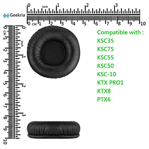 Geekria QuickFit Replacement Ear Pads for Koss Porta Pro PP, KSC35, KSC75, KSC55, KSC50, KSC-10, KTX PRO1, KTX8, PTX6 Headphones Ear Cushions, Headset Earpads, Ear Cups Cover Repair Parts (Black)