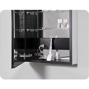 Robern PLM2040GRE Polished Edge, Classic Gray Interior, Electric ̶ Right Hinge PL Series 20" x 40" Flat Top Cabinet