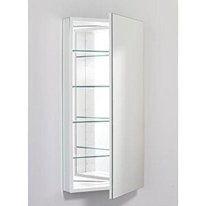 Robern PLM2040GRE Polished Edge, Classic Gray Interior, Electric ̶ Right Hinge PL Series 20" x 40" Flat Top Cabinet