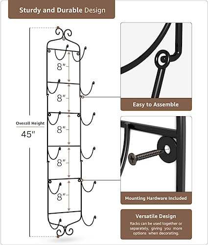 Sorbus Towel Rack Wall Mounted – Metal Towel Holder for Bathroom Wall, Washcloth, Rolled Bath Towels, Spa, Gym, Camper Rv, Shelf Cabinet - 6 Level Wine Rack Wall Mounted for Kitchen Bar, Wine Cellar