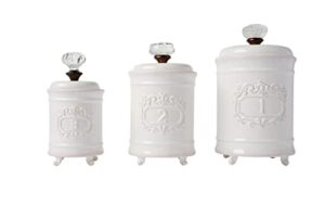 mud pie kitchen canister (set of 3), white