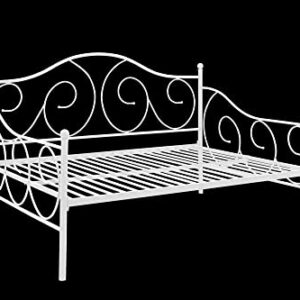 DHP Victoria Daybed, Full Size Metal Frame, Multi-functional Furniture, White