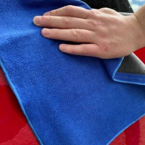 Clay Bar Towel Pack of 2 with 2 Gifted Gloves AutoCare Fine Grade Microfiber Clay Towel Auto Detailing Towel Clay Bar Alternative for Car Detailing-Blue