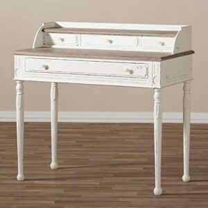 Baxton Studio Anjou Traditional French Accent Writing Desk, White