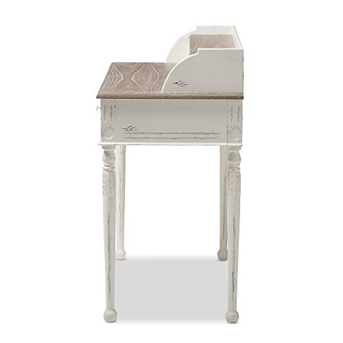 Baxton Studio Anjou Traditional French Accent Writing Desk, White