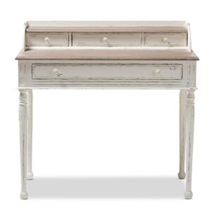 Baxton Studio Anjou Traditional French Accent Writing Desk, White