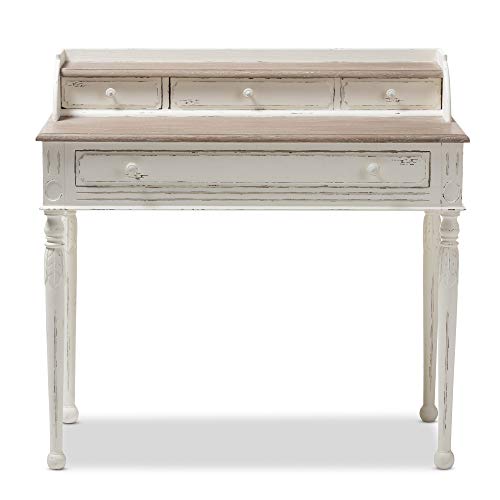 Baxton Studio Anjou Traditional French Accent Writing Desk, White